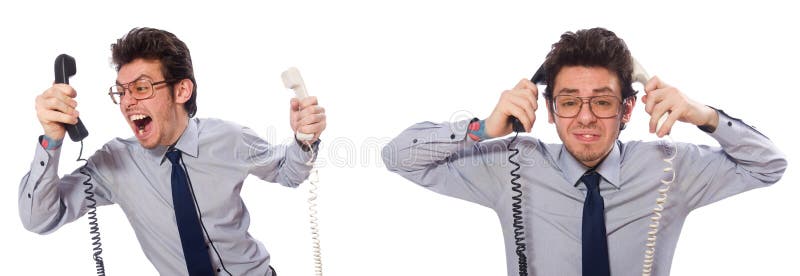 The Angry Call Center Employee in Collage Stock Image - Image of ...