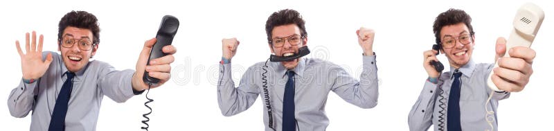 The Angry Call Center Employee in Collage Stock Image - Image of ...