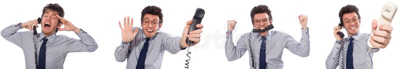The Angry Call Center Employee in Collage Stock Photo - Image of ...