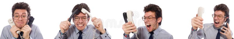 Angry Call Center Employee Yelling at Customer Stock Image - Image of ...