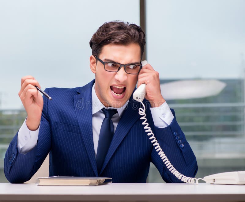 Angry Call Center Employee Yelling at Customer Stock Image - Image of ...