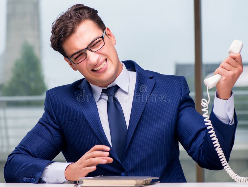 The Angry Call Center Employee Yelling at Customer Stock Photo - Image ...