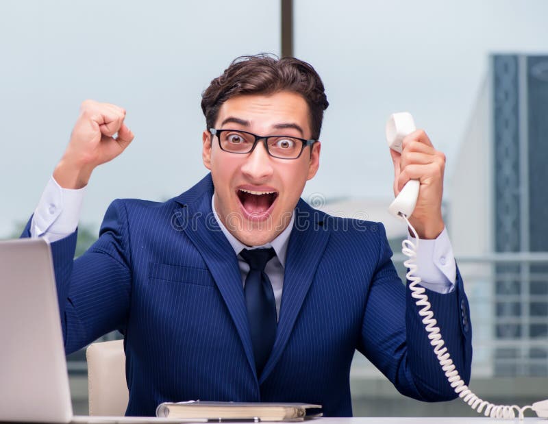 Angry Call Center Employee Yelling at Customer Stock Photo - Image of ...
