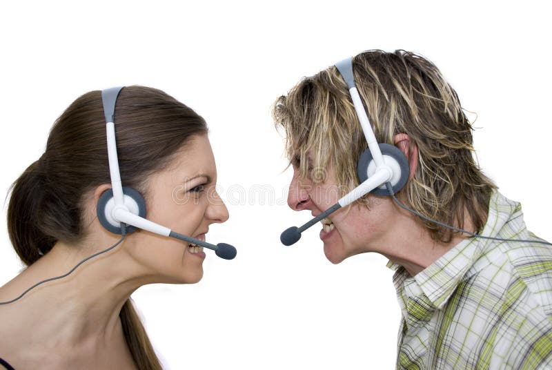 Angry Call Centre People stock image. Image of headset - 14145411