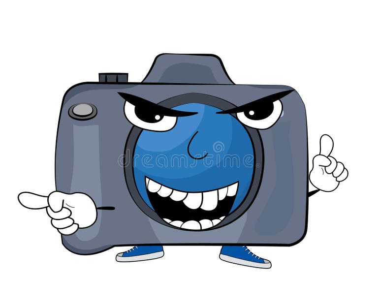 Angry Camera cartoon stock illustration. Illustration of digital - 44079474