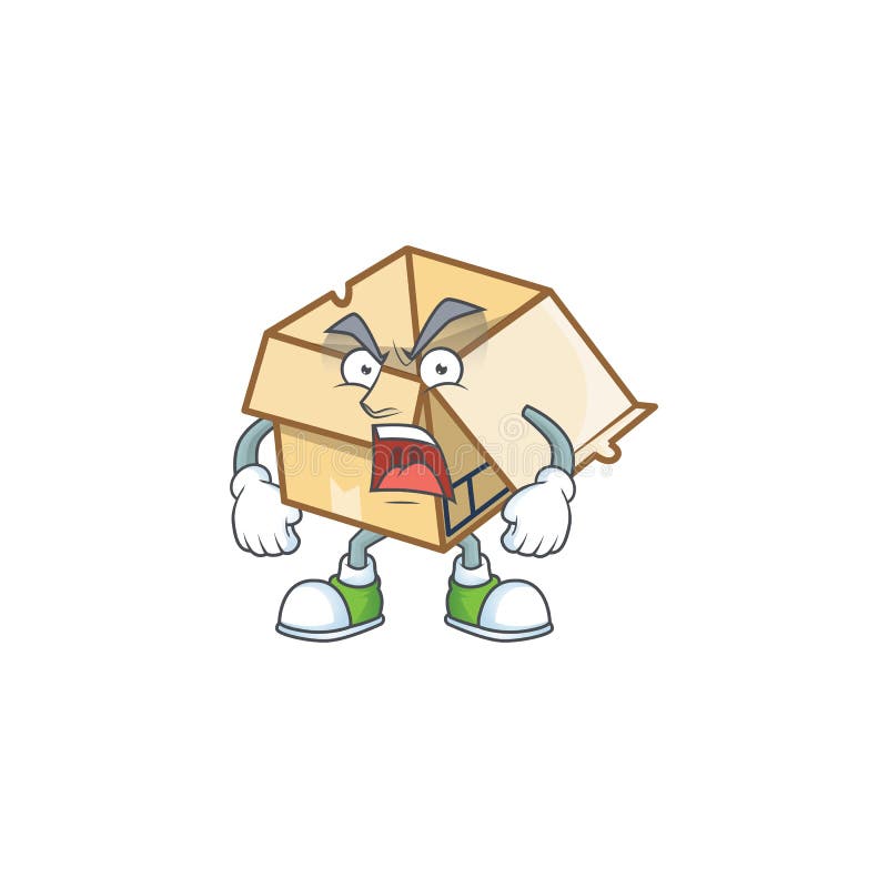 Angry Cartoon Illustration Cardboard Box Stock Illustrations – 113 ...