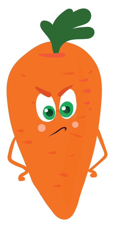 Angry Carrot Isolated. Evil Vegetable Stock Vector - Illustration of ...