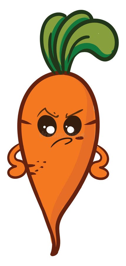 Angry Carrot Emoticon stock vector. Illustration of emoticon - 181224303