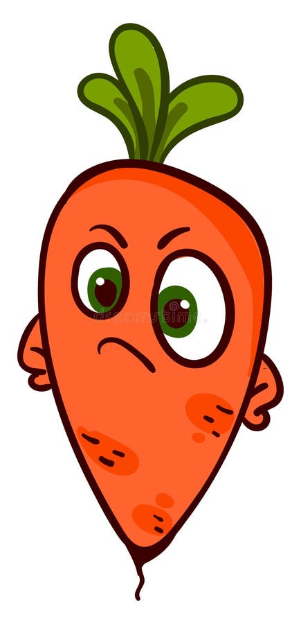 Angry Carrot Isolated. Evil Vegetable Stock Vector - Illustration of ...