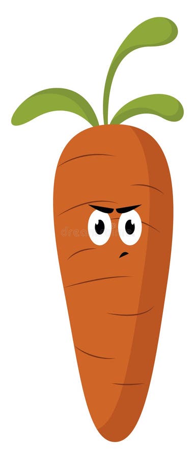 Angry Carrot Isolated. Evil Vegetable Stock Vector - Illustration of ...
