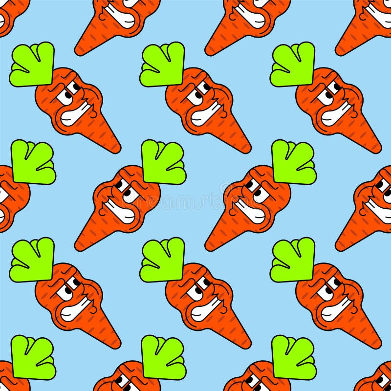 Angry Carrot Isolated. Evil Vegetable Stock Vector - Illustration of ...