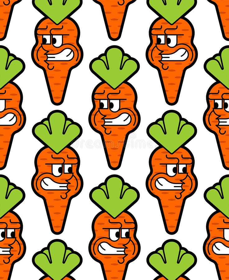 Angry Carrot Isolated. Evil Vegetable. Vector Illustration Stock Vector ...