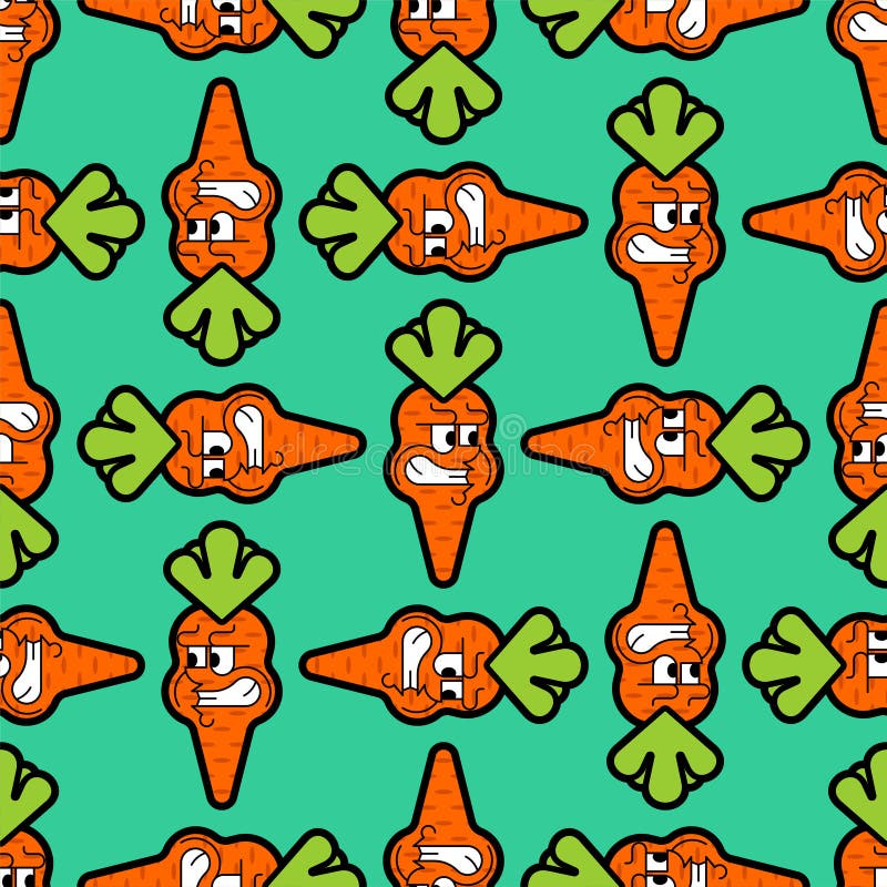 Angry Carrot Isolated. Evil Vegetable Stock Vector - Illustration of ...