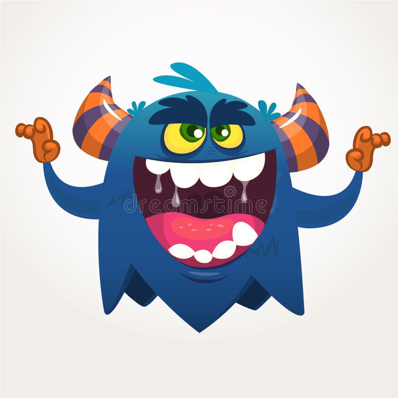 Angry Cartoon Monster. Vector Halloween Monster Character. Big Set of ... Angry Cartoon Monster. Vector Halloween Monster Character. Big Set of ...