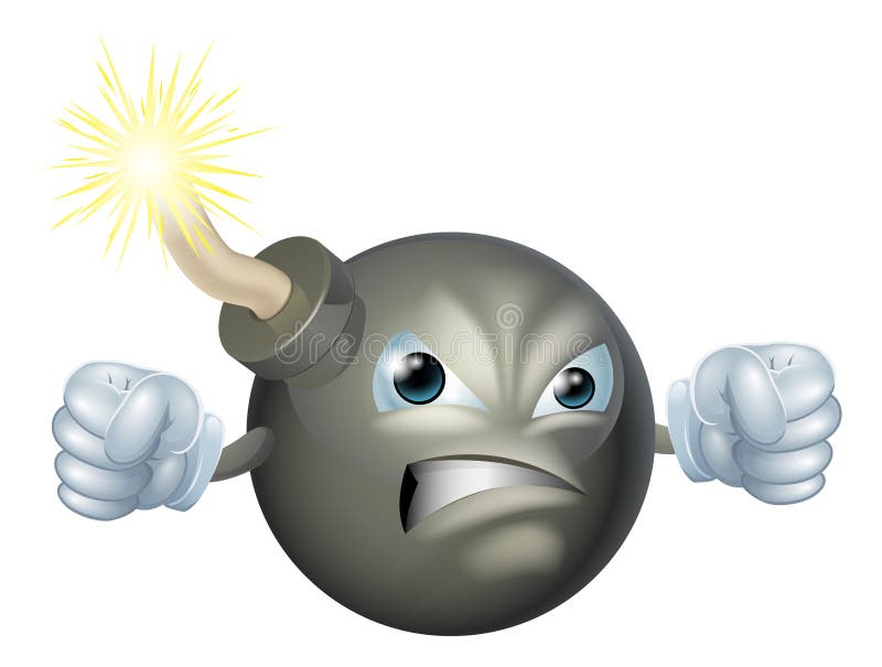 Angry cartoon bomb stock vector. Illustration of burning - 31076306