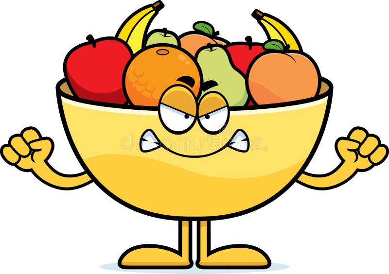 Angry Cartoon Bowl of Fruit Stock Vector - Illustration of pear ...