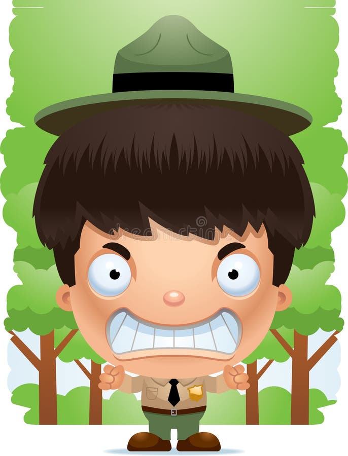 Angry Cartoon Boy Park Ranger Stock Vector - Illustration of ranger ...