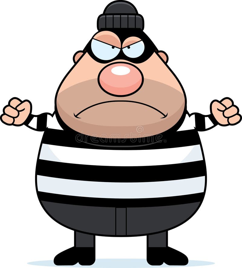 Angry Cartoon Burglar stock vector. Illustration of graphic - 47714256