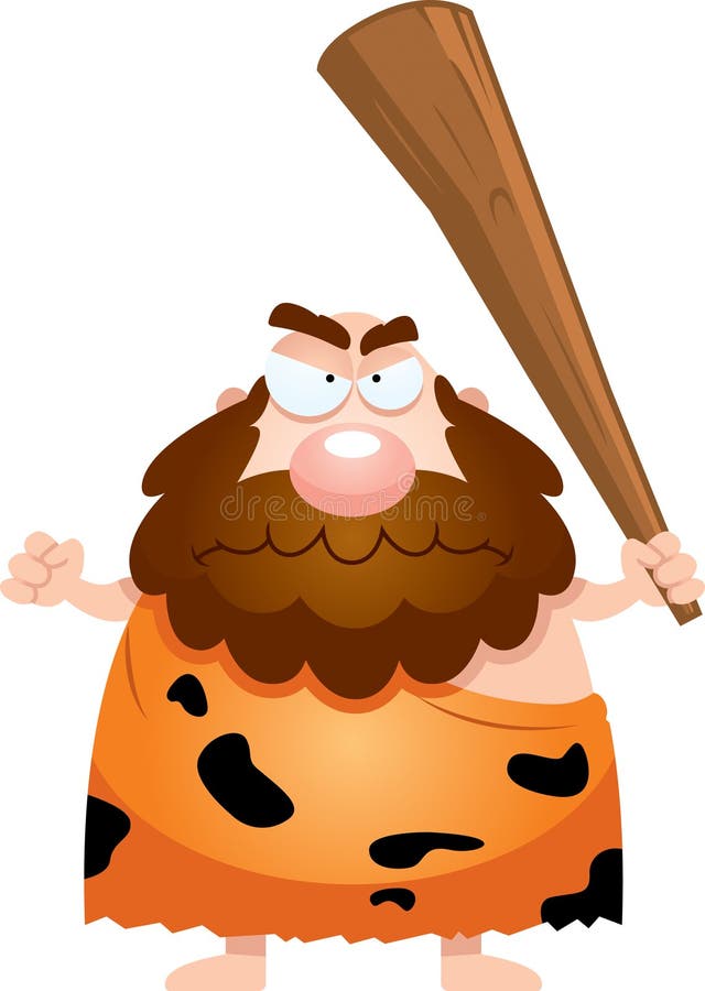 Angry Cartoon Caveman stock vector. Illustration of skin - 51124087