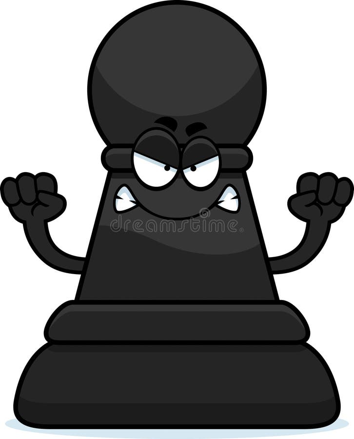 Cartoon Chess Pawn Sign stock vector. Illustration of black - 47755954