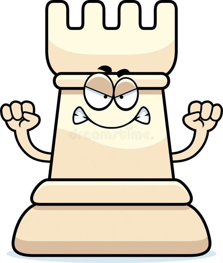Angry Cartoon Chess Rook stock vector. Illustration of upset - 47756176
