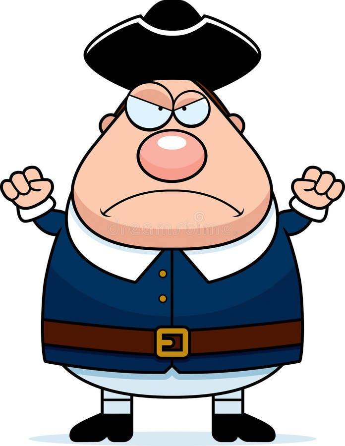 Angry Cartoon Colonial Man stock vector. Illustration of person - 51208018