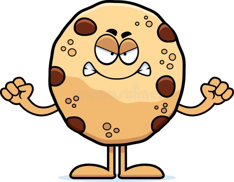 Angry Cartoon Cookie stock vector. Illustration of graphic - 52396001
