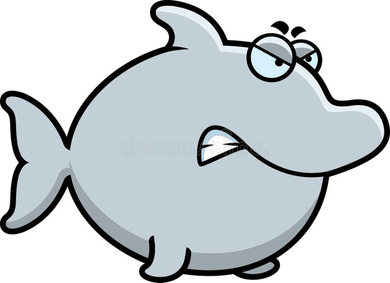 Angry Cartoon Dolphin stock vector. Illustration of angry - 47412802