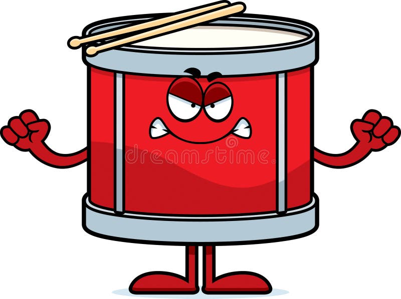Angry Cartoon Drum stock vector. Illustration of furious - 53353498