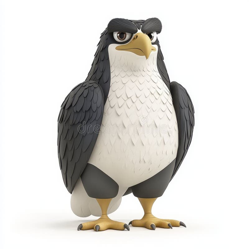 Angry Cartoon Eagle 3D Render Stock Illustration - Illustration of ...