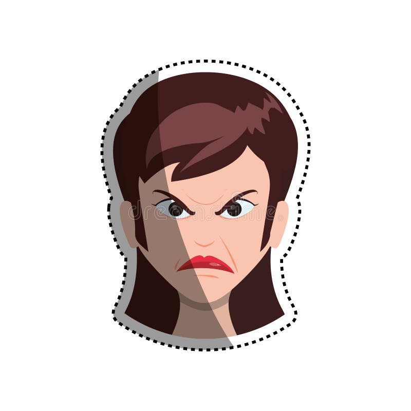 Angry cartoon face stock illustration. Illustration of irritated - 88979131