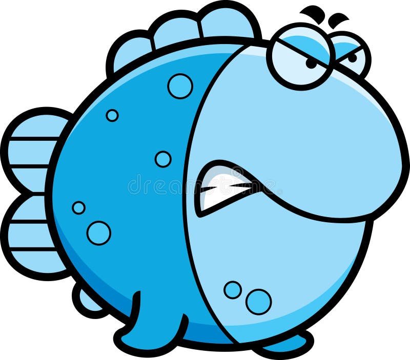 Angry Cartoon Fish stock vector. Illustration of clipart - 47412840