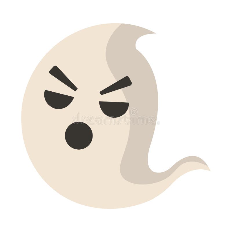 Angry Cartoon Ghost Face. Vector Stock Vector - Illustration of ...