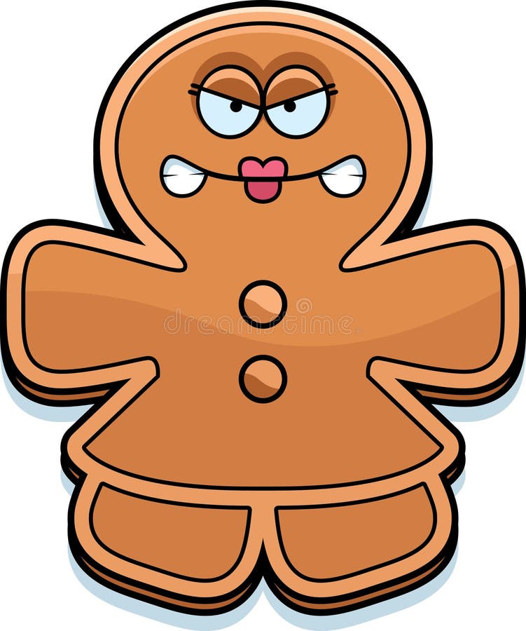 Angry Cartoon Gingerbread Woman Stock Vector - Illustration of teeth ...