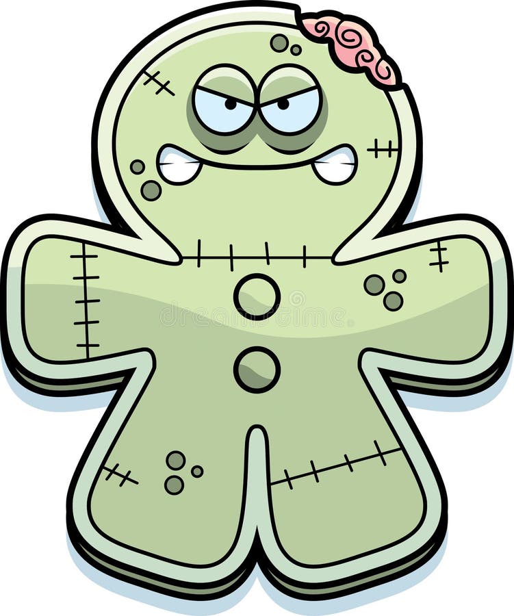 Angry Cartoon Gingerbread Zombie Stock Vector - Illustration of gnash ...