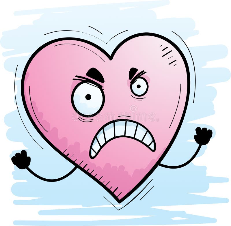 Angry Cartoon Heart stock vector. Illustration of angry - 115743576