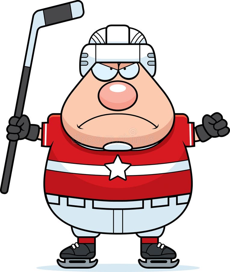 Angry Cartoon Hockey Player Stock Vector - Illustration of gloves ...