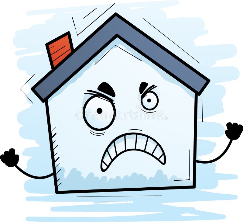 Angry Cartoon House stock vector. Illustration of doodle - 115743772