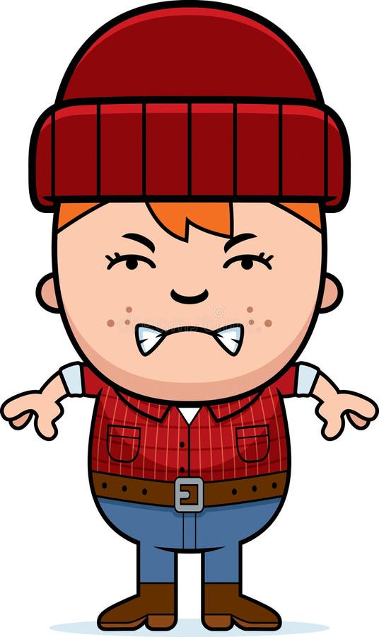 Angry Cartoon Little Lumberjack Stock Vector - Illustration of cartoon ...