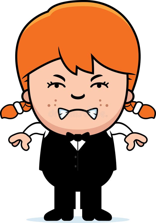 Angry Cartoon Little Waiter Stock Vector - Illustration of redhead ...
