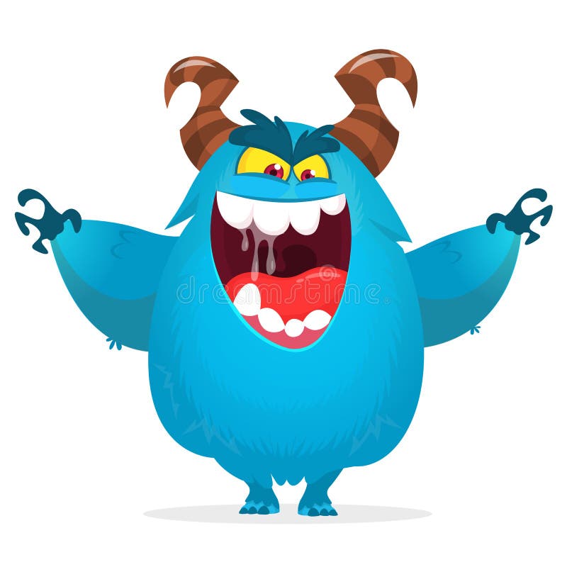Angry Cartoon Monster Character. Vector Illustration. Stock Vector ...