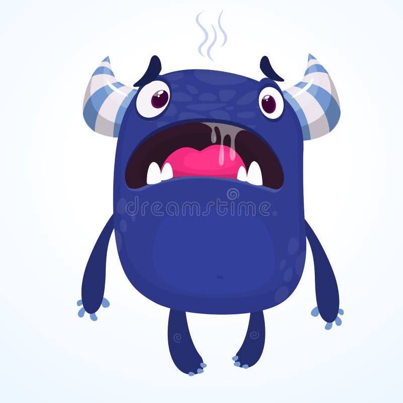 Angry Cartoon Monster Screaming. Yelling Angry Monster Expression ...