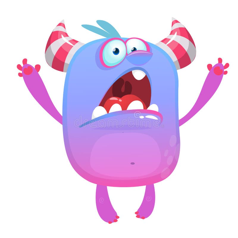 Angry Cartoon Monster. Vector Halloween Blue Furry Monster. Stock ... Angry Cartoon Monster. Vector Halloween Blue Furry Monster. Stock ...