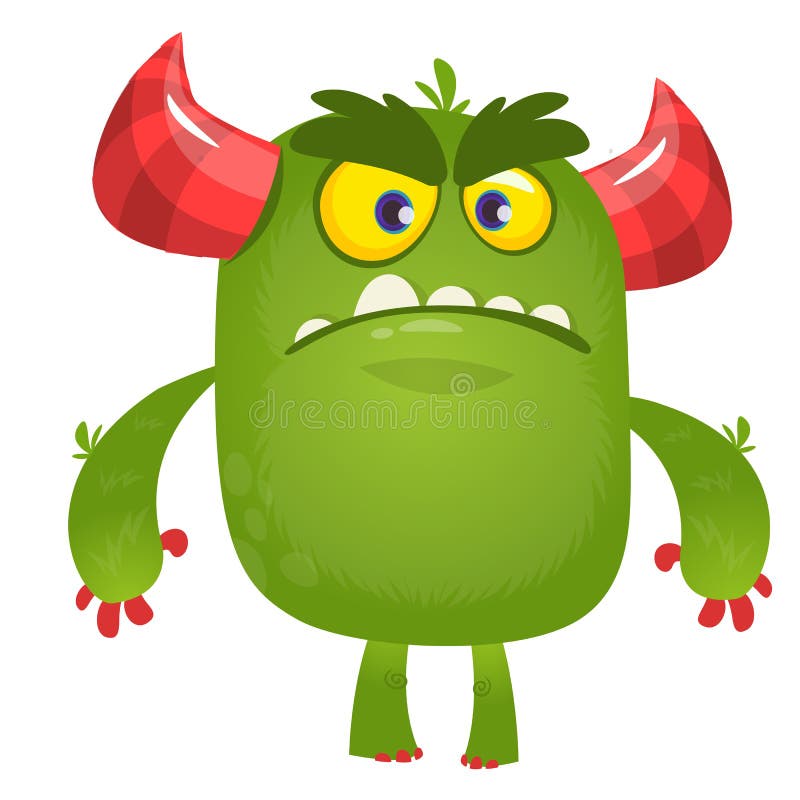 Angry Cartoon Monster. Vector Illustration. Stock Vector - Illustration ...