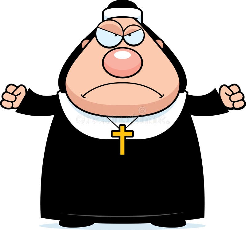 Angry Cartoon Nun stock vector. Illustration of people - 47448619