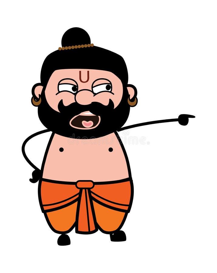 Angry Cartoon Pandit Shouting Stock Illustration - Illustration of ...