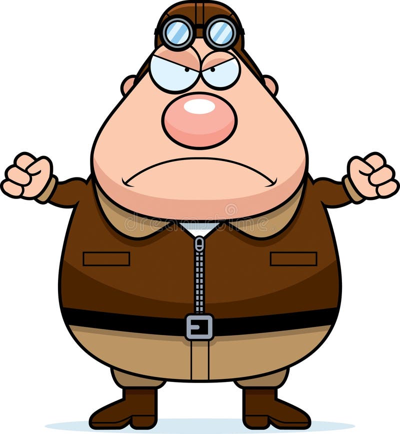 Angry Cartoon Pilot stock vector. Illustration of upset - 47714717