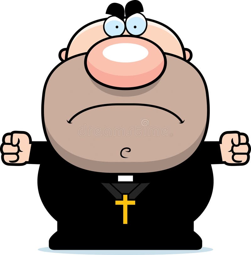 Angry Cartoon Priest stock vector. Illustration of person - 49929172