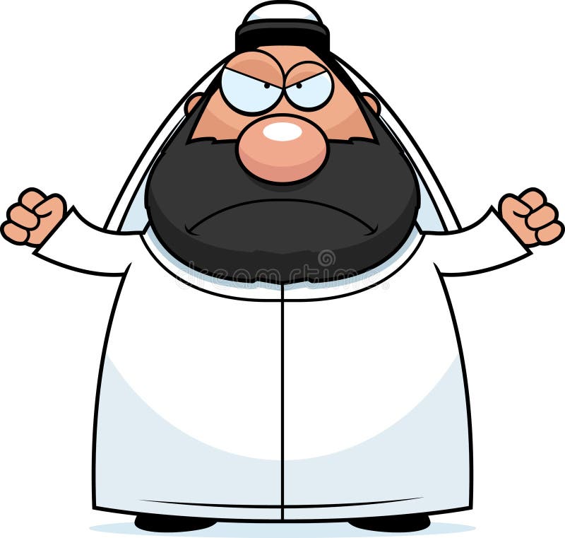 Angry Cartoon Sheikh stock vector. Illustration of arab - 51209748