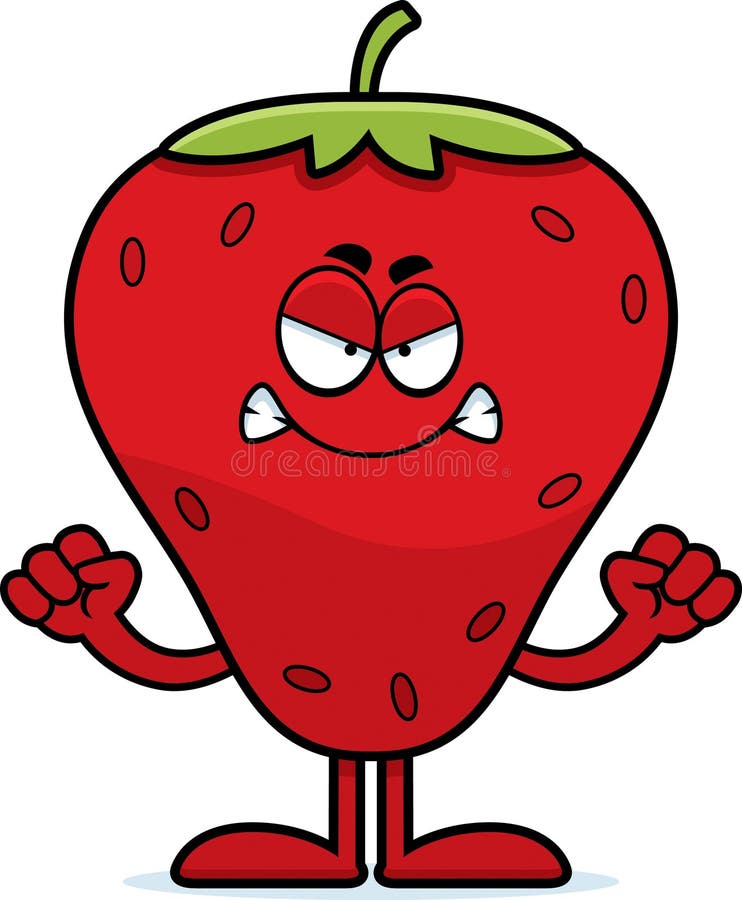 Angry Cartoon Strawberry stock vector. Illustration of food - 47366207